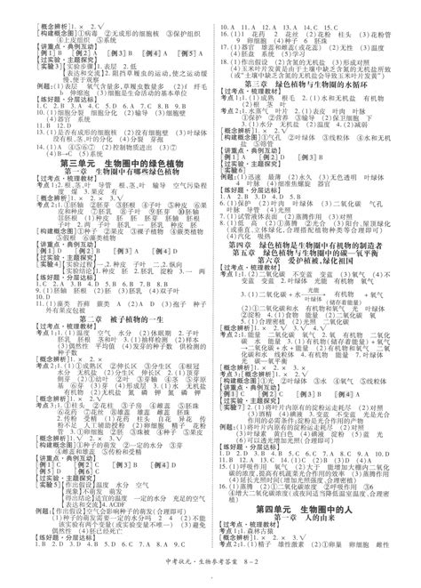 2023年中考状元生物青海专版答案——青夏教育精英家教网——