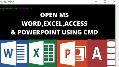 how to open ms word excel access and powerpoint using command prompt