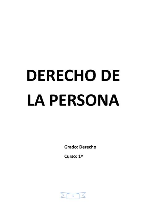 Derecho De La Persona Tema 1 Hasta El Tema 12 Uni Rioja Studocu