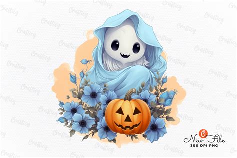 Cute Ghost Halloween Sublimation Clipart Graphic By Crafticy · Creative