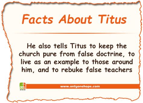 Facts About Titus Only One Hope