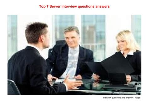 Top 7 Server Interview Questions Answers Doc
