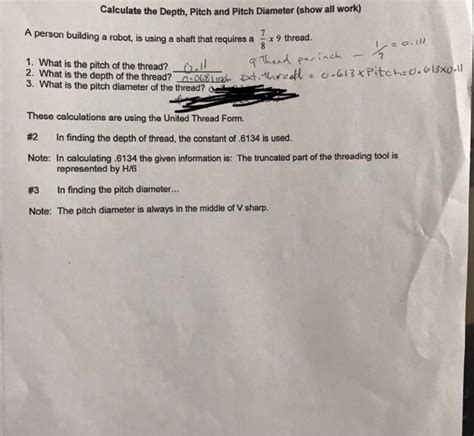 Solved Calculate The Depth Pitch And Pitch Diameter Show