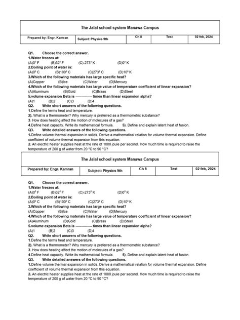 Physics Ch 8 2024 Pdf Thermal Expansion Heat