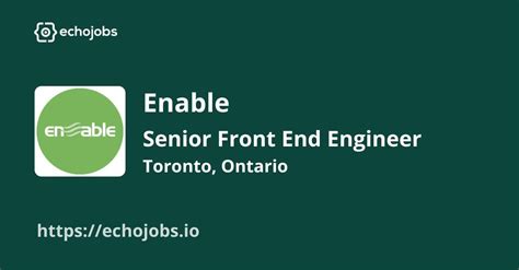 Enable Is Hiring Senior Front End Engineer Toronto Ontario Angular Git Rechojobs
