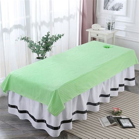 1pcs Cotton Striped Beauty Salon Bed Sheets Spa Massage Club Bed Table