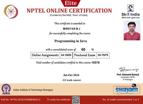 shreyas bj on linkedin nptel javaprogramming skilldevelopment