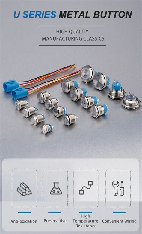 22mm 12v Full Illuminated Push Button Switch Mini Led Light Push Button