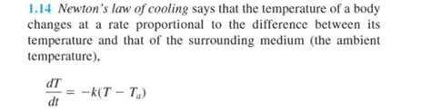 Solved Newton S Law Of Cooling Says That The Chegg Com