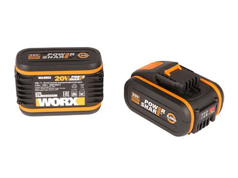 Комплект WORX WA3553.2: 2х аккумулятор 2*20В 4.0 А/ч . за 13990 р ...