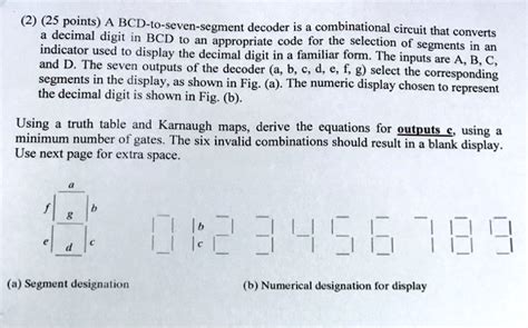 Solved Segments In The Display As Shown In Fig A The Numeric