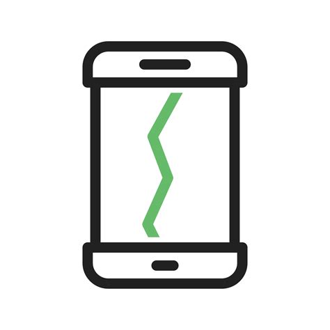 Broken Cell Phone Line Green And Black Icon 9697984 Vector Art At Vecteezy