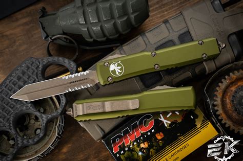 Microtech Ultratech Od Green Otf Automatic Knife 34 Spartan Bronze