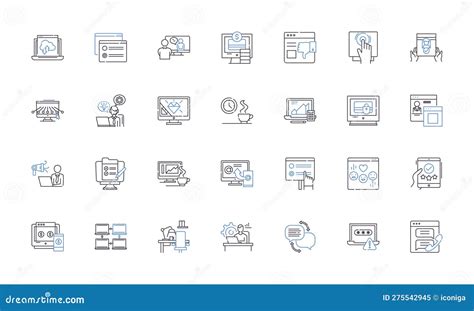 Customer Acquisition Line Icons Collection Prospecting Marketing Outreach Conversion