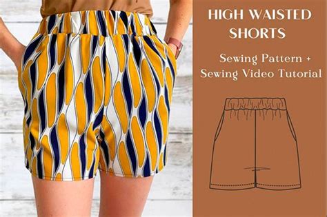 35 Sewing Pattern High Waisted Shorts Charlenefia