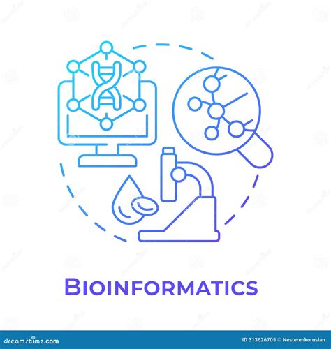 Bioinformatics Blue Gradient Concept Icon Stock Vector Illustration