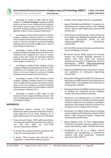 Ductility Based Seismic Analysis Of Irregular Rcc Framed Structure By Using Staad Pro Pdf