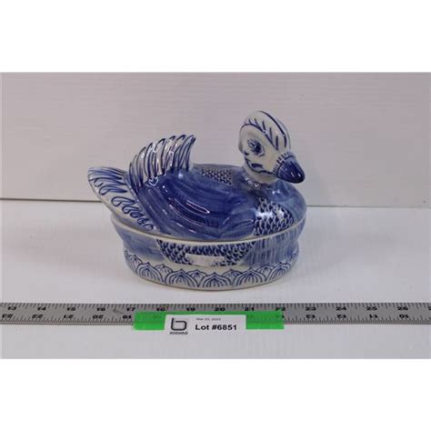 Vintage Ceramic Duck Candy Dish Bodnarus Auctioneering