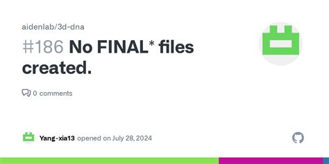No Final Files Created · Issue 186 · Aidenlab 3d Dna · Github