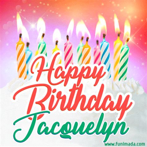Happy Birthday Jacquelyn  With Cake And Candles Download On