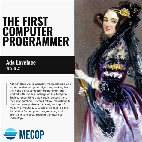 Mecop 💻 Ada Lovelace Was A Visionary Mathematician And The First
