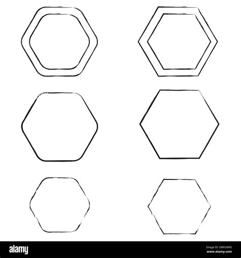 Exclusive Frames Figures Hexagonal Shapes In Brush Style Frames With
