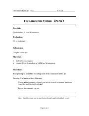 Lab5 FileSystem 2 Pdf CST8102 2021Fall Lab5 Name Section The Linux