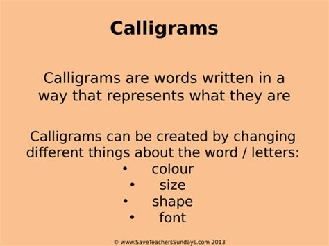 Year 3 4 Shape Poetry And Calligrams Planning And Resources Teaching Resources
