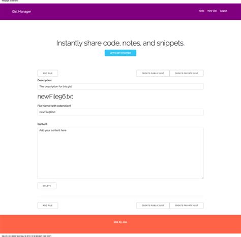 A Github Gist Manager Built Using React Joe Karlsson