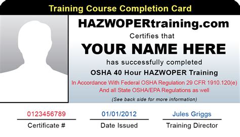 Hazwoper Certificate Template