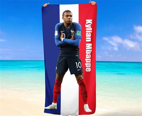 Kylian Mbappe French Football Player Beach Towel Soccer T Bath Etsy