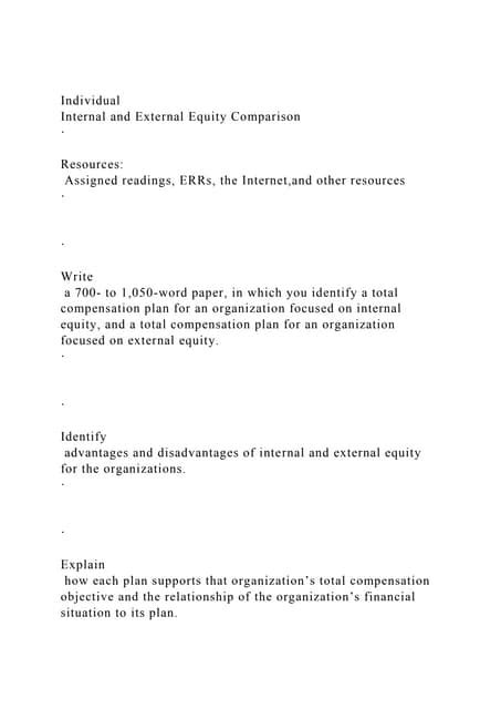 individualinternal and external equity comparison·resource docx