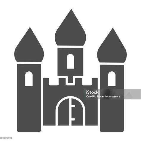 中世紀城堡實心圖標童話概念塔古建築標誌的白色背景皇家城堡圖示在字形風格為移動概念和網頁設計向量圖形向量圖形及更多中古時代圖片 Istock