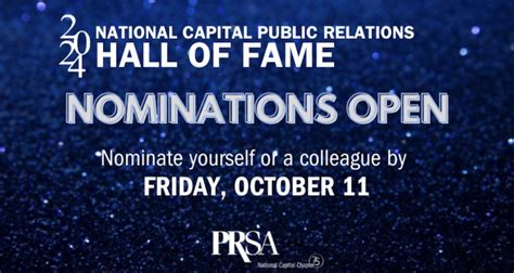 2024 National Capital Public Relations Hall Of Fame Nominations Open Prsa