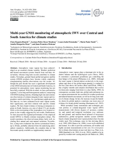 Pdf Gnss Monitoring Of Atmospheric Iwv Trends