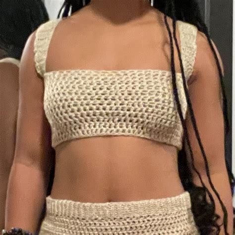 Cropped Square Neck Tank Crochet Pattern Rae Crochets Etsy