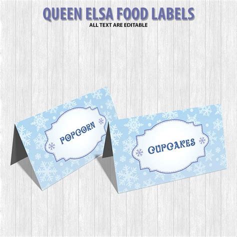 Queen Elsa Food Labels Handmade