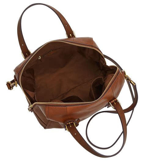 Fossil Cross Body Bag Carlie Satchel Brown Buy Bags Purses