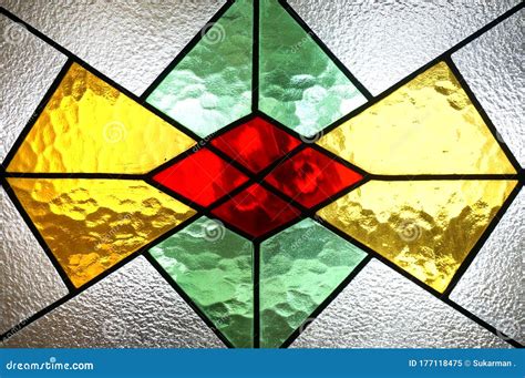Beautiful Colorful Stained Glass Window Detail And Texture Royalty