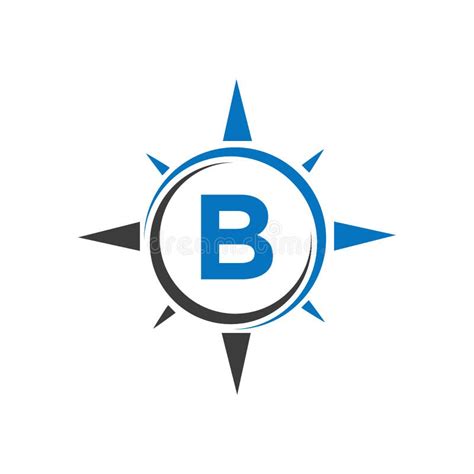 Compass Logo Design On Letter B Concept Letter B Compass Adventure