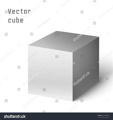 Vector Realistic Grayscale Cube Shadow Stock Vector Royalty Free
