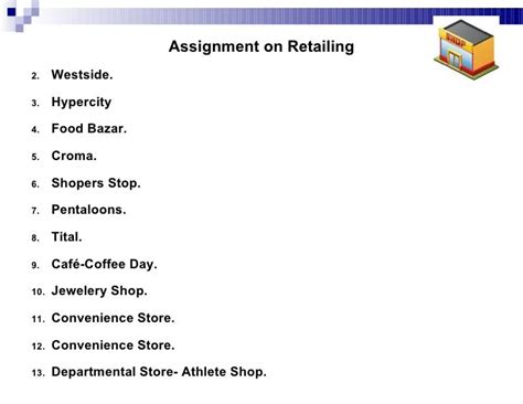 Retail Management Assignment