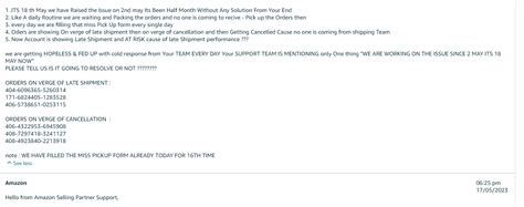 18 Days No One Coming To Receive The Easy Ship Orders Not Getting Any