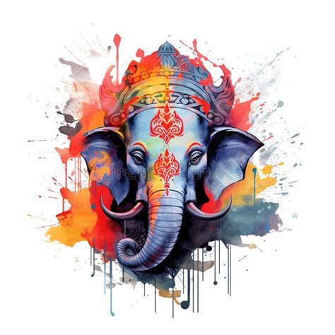 Illustration Of Lord Ganesha For Ganesh Chaturthi Ai Generated Stock Illustration