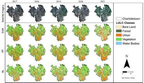 Lulc Classification Maps Of Planet Images Using Svm Rt And