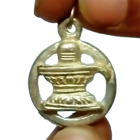 S Aadhyathmik Shivling Pendant WhiteMetal Inch Grams Srihari Puja Store