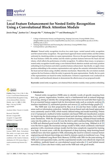 Pdf Local Feature Enhancement For Nested Entity Recognition Using A