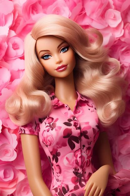 Premium Ai Image Beautiful Barbie Doll Lying On The Flowers