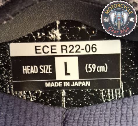 A Photograph Showing The Ece 22 06 Helmet Safety Certification Of Our Tested Arai Tour X5