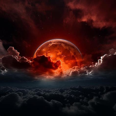 Premium Photo Ruby Lunar Eclipse Wallpaper Delight Red Moon Wallpaper